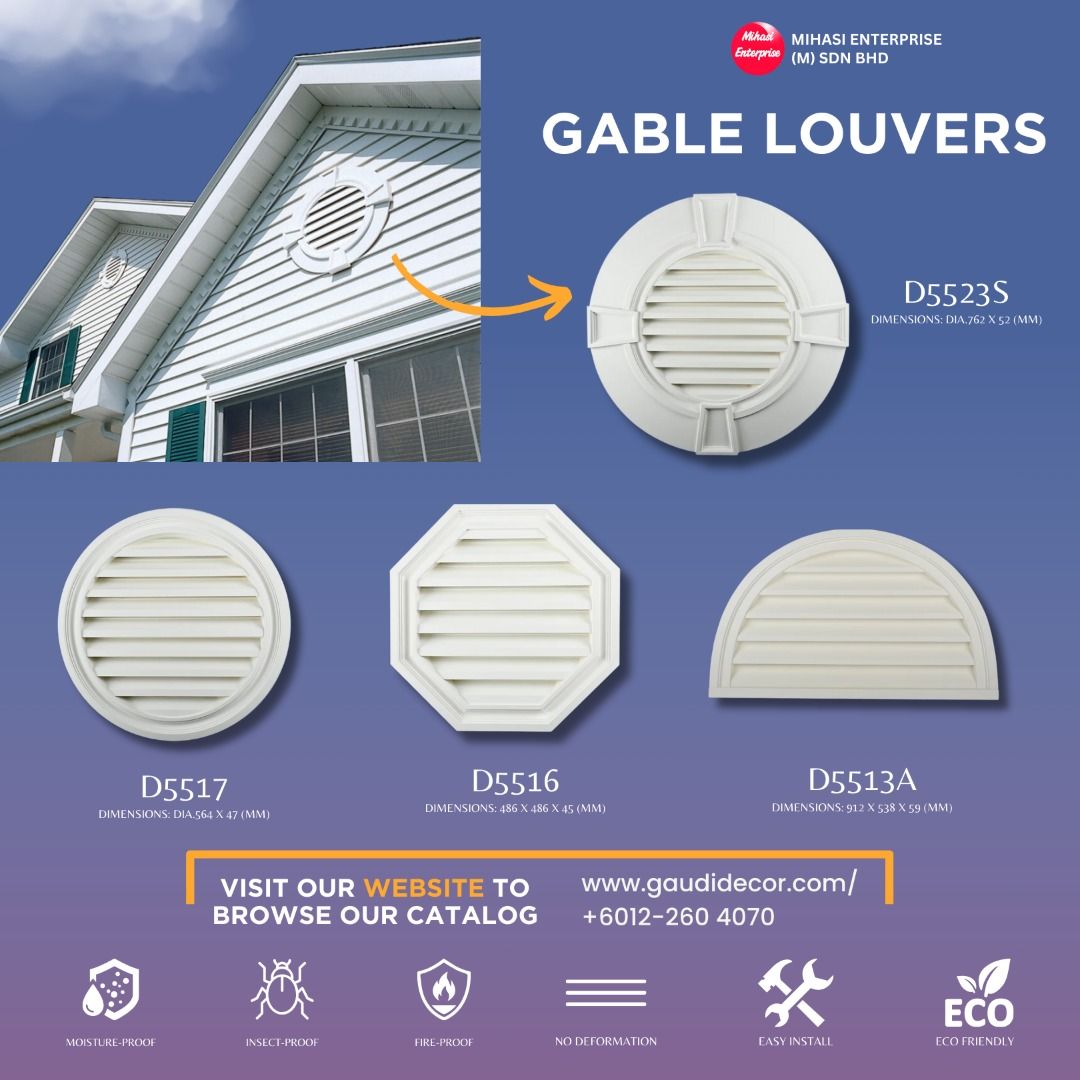 D5523S GABLE LOUVERS PU MATERIAL | ROOFTOP ENGLISH STYLE | KEYSTONE ...