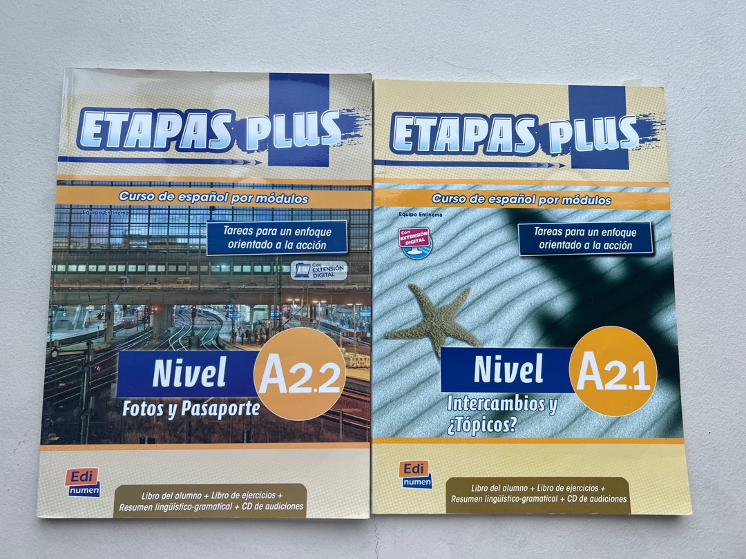Etapas Plus A2.1 + A2.2 Spanish textbook, Hobbies & Toys, Books & Magazines, Textbooks on Carousell