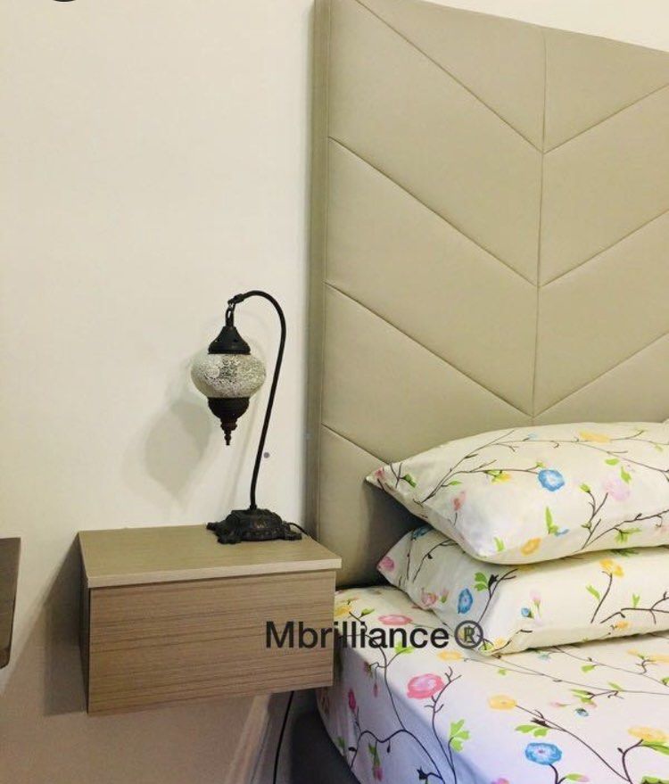 Floating bed stand bed side drawer wall mounted, Furniture & Home ...