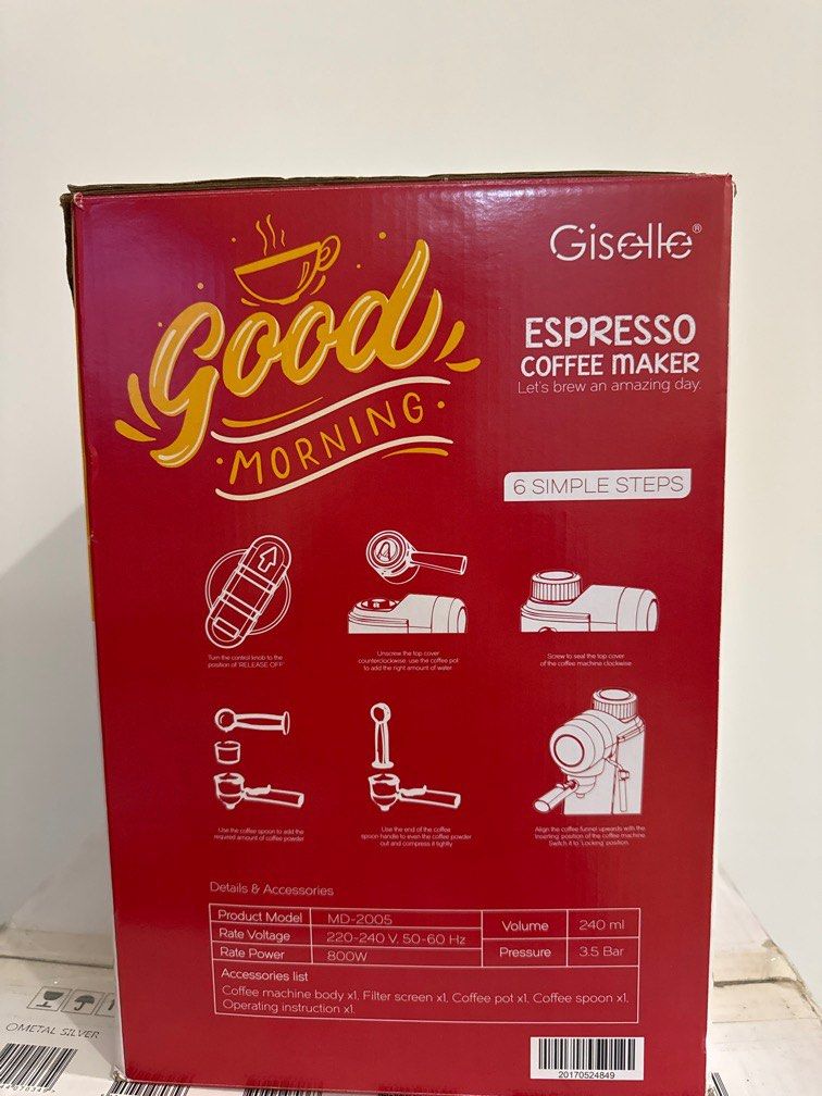 Giselle Coffee Maker 3.5 Bar, TV & Home Appliances, Kitchen Appliances ...