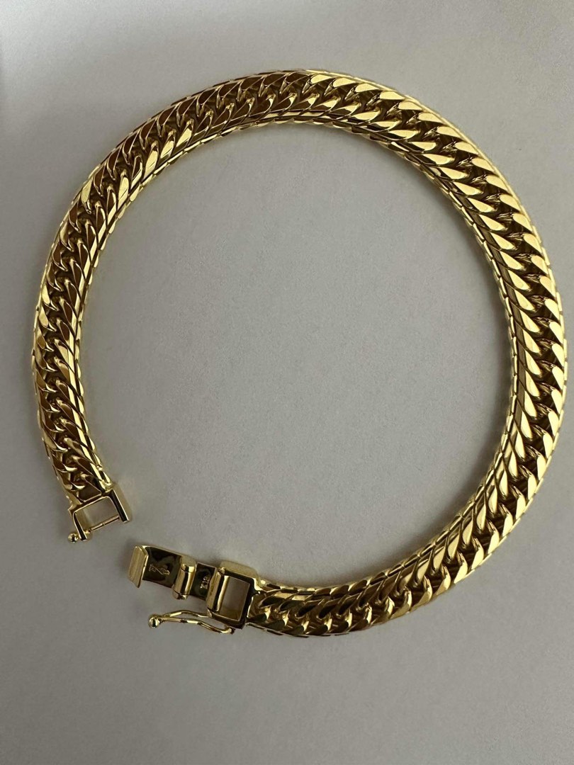JAPAN GOLD K18 MCUT BRACELET, Women's Fashion, Jewelry & Organizers ...