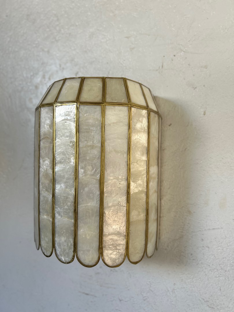 Laminated Capiz wall sconce, Furniture & Home Living, Lighting & Fans ...
