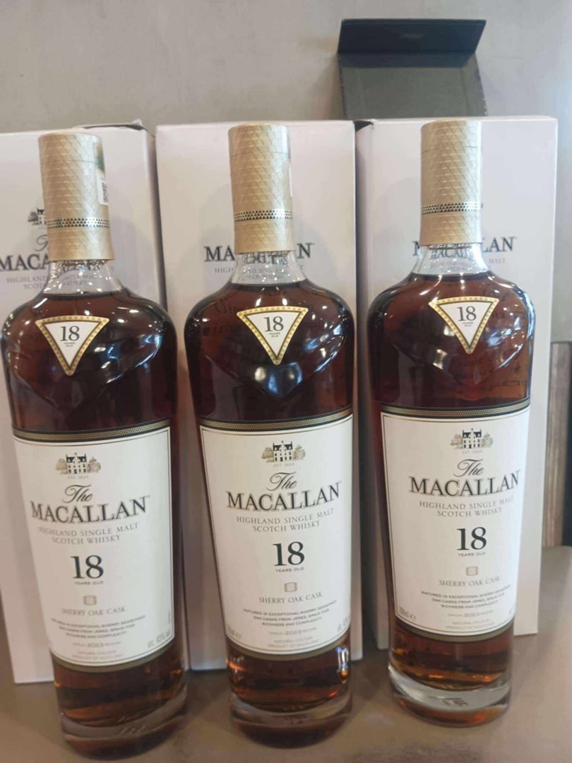 Macallan 18 yr old Sherry Oak Cask, Food & Drinks, Beverages on Carousell