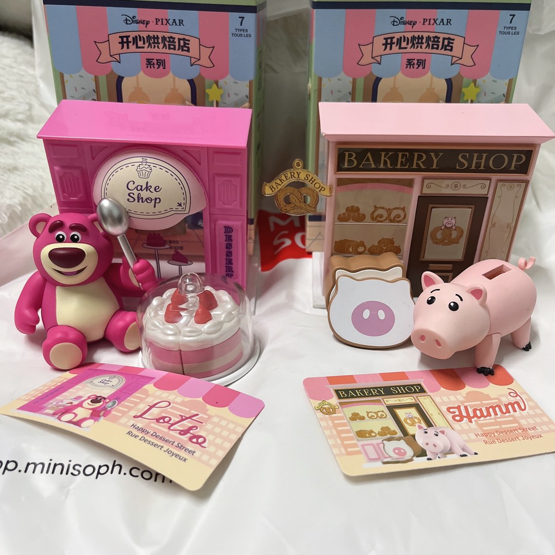 Miniso blind box Disney Lotso Hamm bakery pink cake shop, Hobbies ...