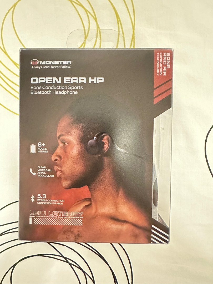 Monster Open-Ear HP Bone & Air Conduction Bluetooth Earphones, Audio ...