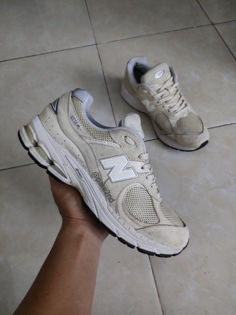 NEW BALANCE 2002R BONE LIGHT ALUMINUM BEIGE WHITE "ML2002RE", Fesyen ...