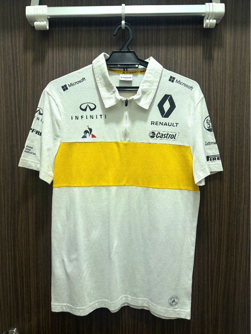 Renault F1 Team 2018 Polo Yellow/White 100% Cotton Official Merch Le ...