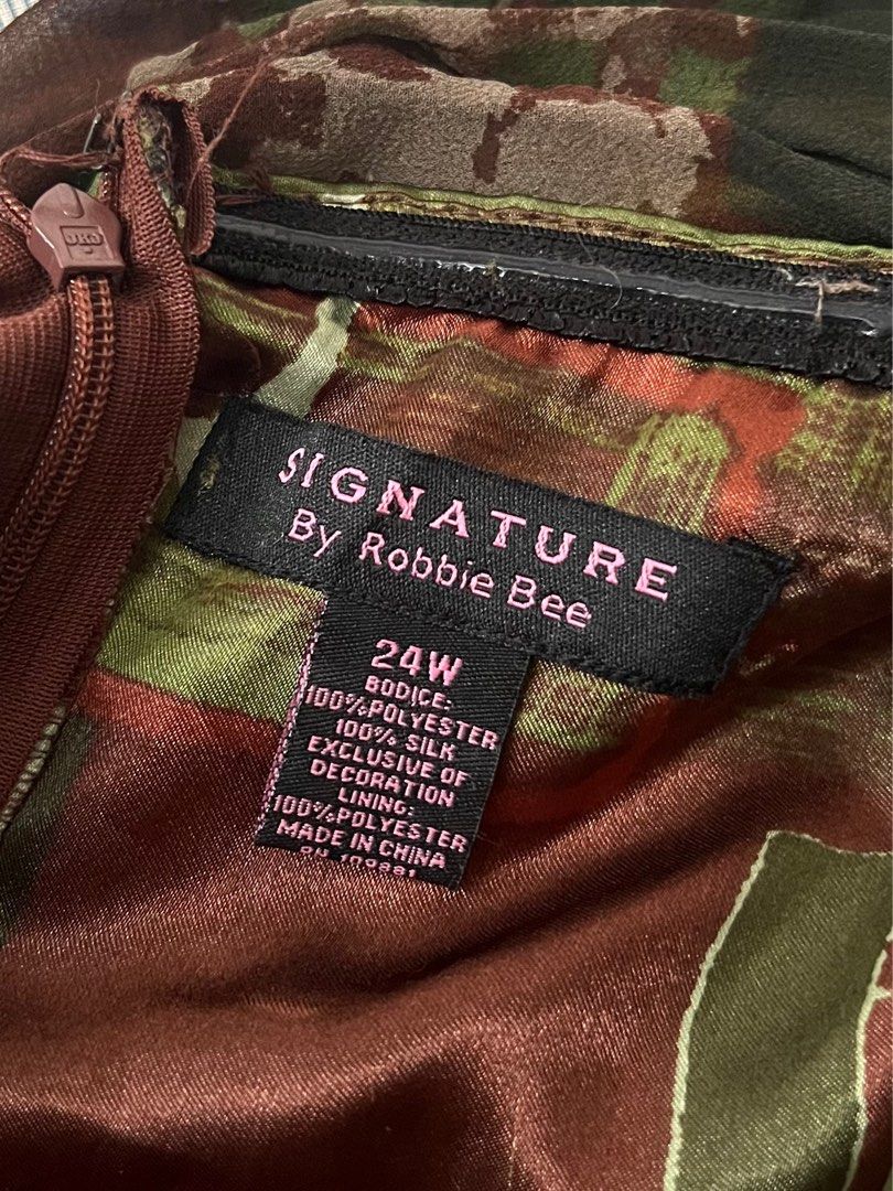 SIGNATURE By Robbie Bee Olive Green & Brown Gorgeous Evening Dress ...