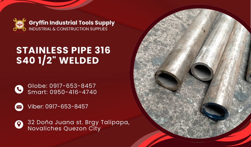 STAINLESS PIPE 316 S40 1/2" WELDED, Commercial & Industrial, Industrial ...