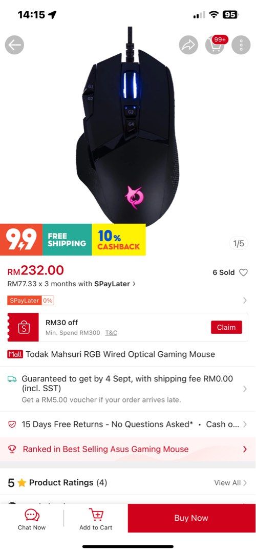 Todak Mahsuri Gaming Mouse, Computers & Tech, Parts & Accessories ...