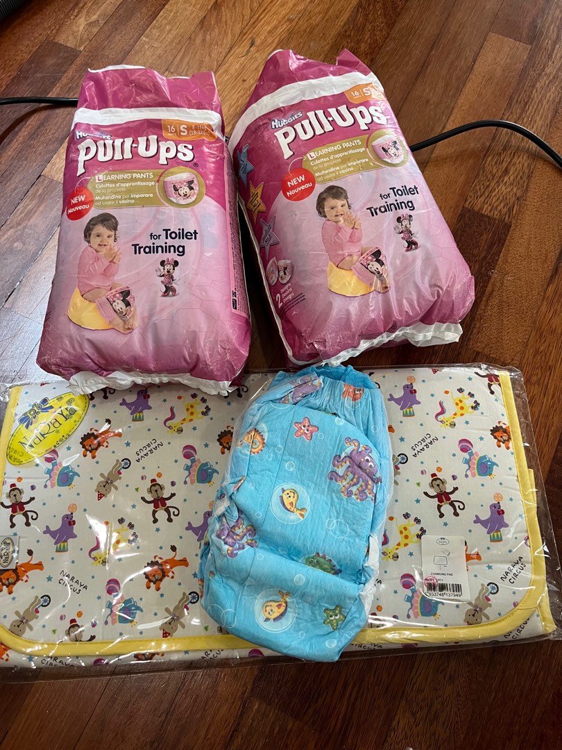 Toilet Training Diapers (Girl) & Huggies Swimming Diapers, Babies ...