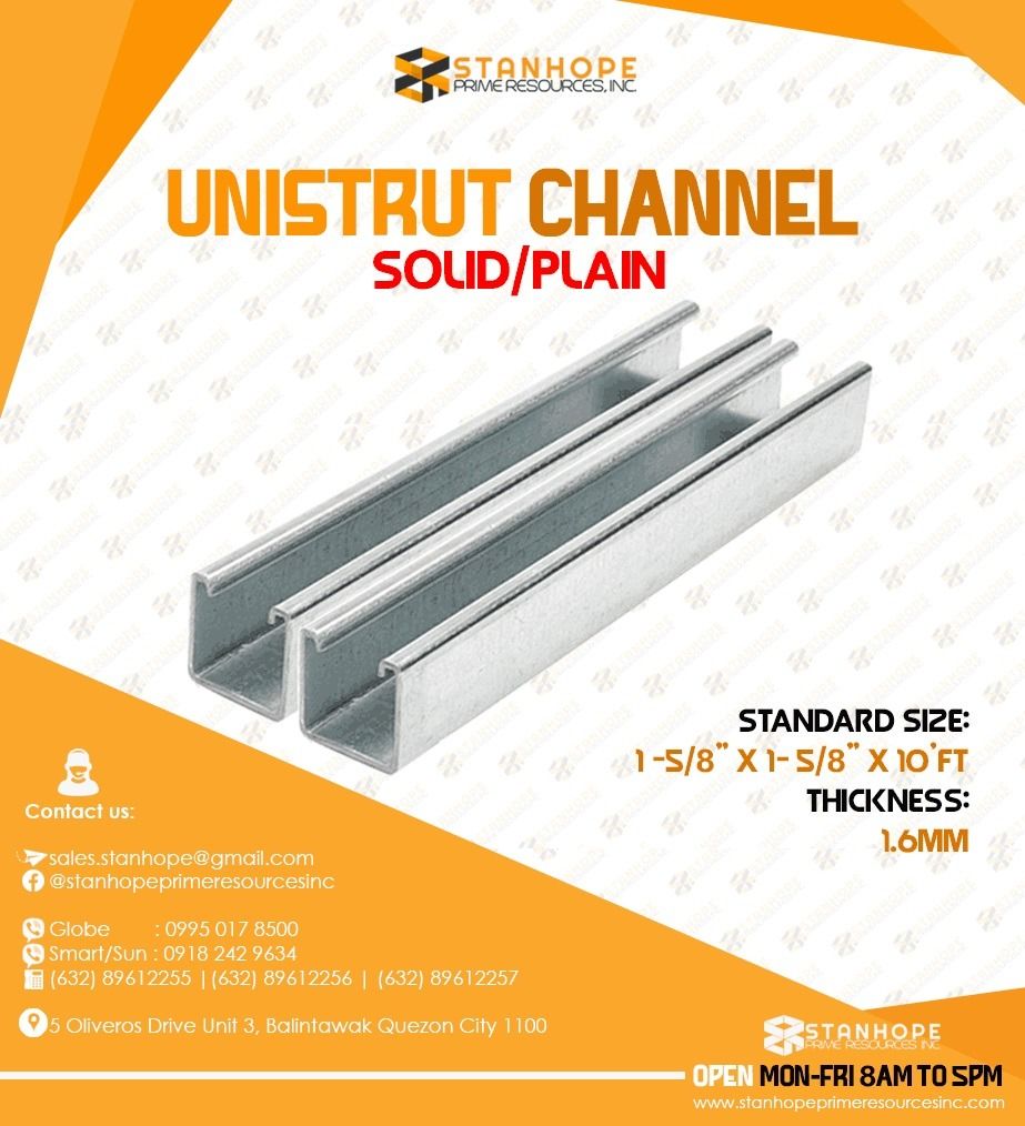 Unistrut Channel Slotted, Solid, Unistrut Clamp, Threaded Rod, Clevis ...