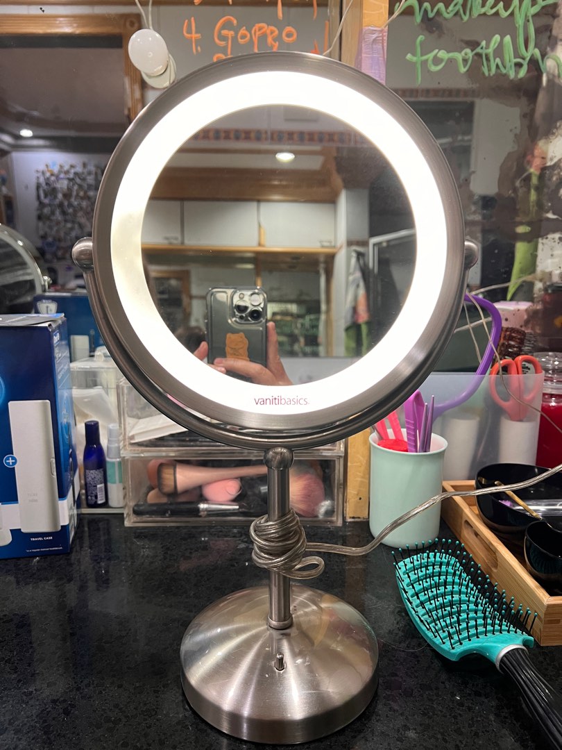 VanitiBasic Vanity Mirror 8” dual x10, Furniture & Home Living, Home ...