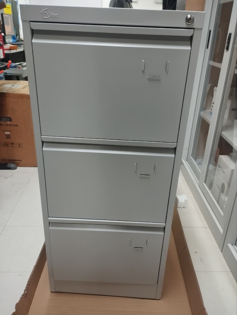 Vertical Steel filing cabinet 3 layer drawer with divider., Furniture ...