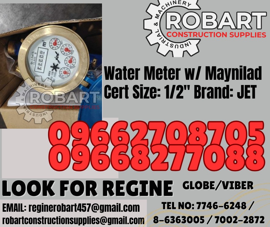 Water Meter w/ Maynilad Cert Size: 1/2" Brand: JET, Commercial ...