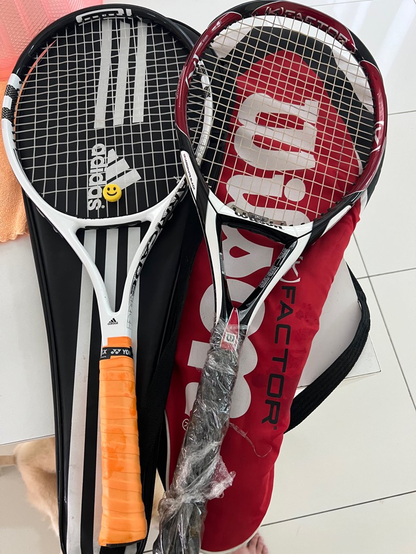 Wilson K Five Tennis Racquets (FOC Adidas Racquet), Sports Equipment ...