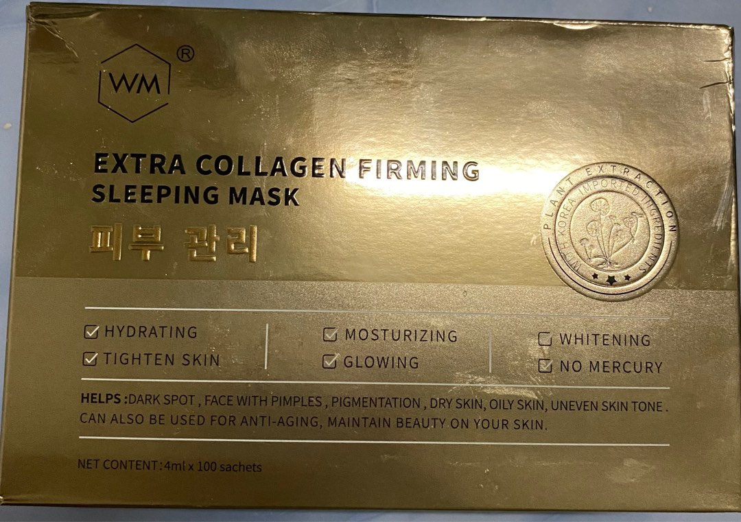 WM Sleeping Mask Extra Collagen, Beauty & Personal Care, Face, Face ...