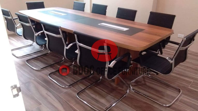10 seater conference table with 2 wire management laminated wood ...
