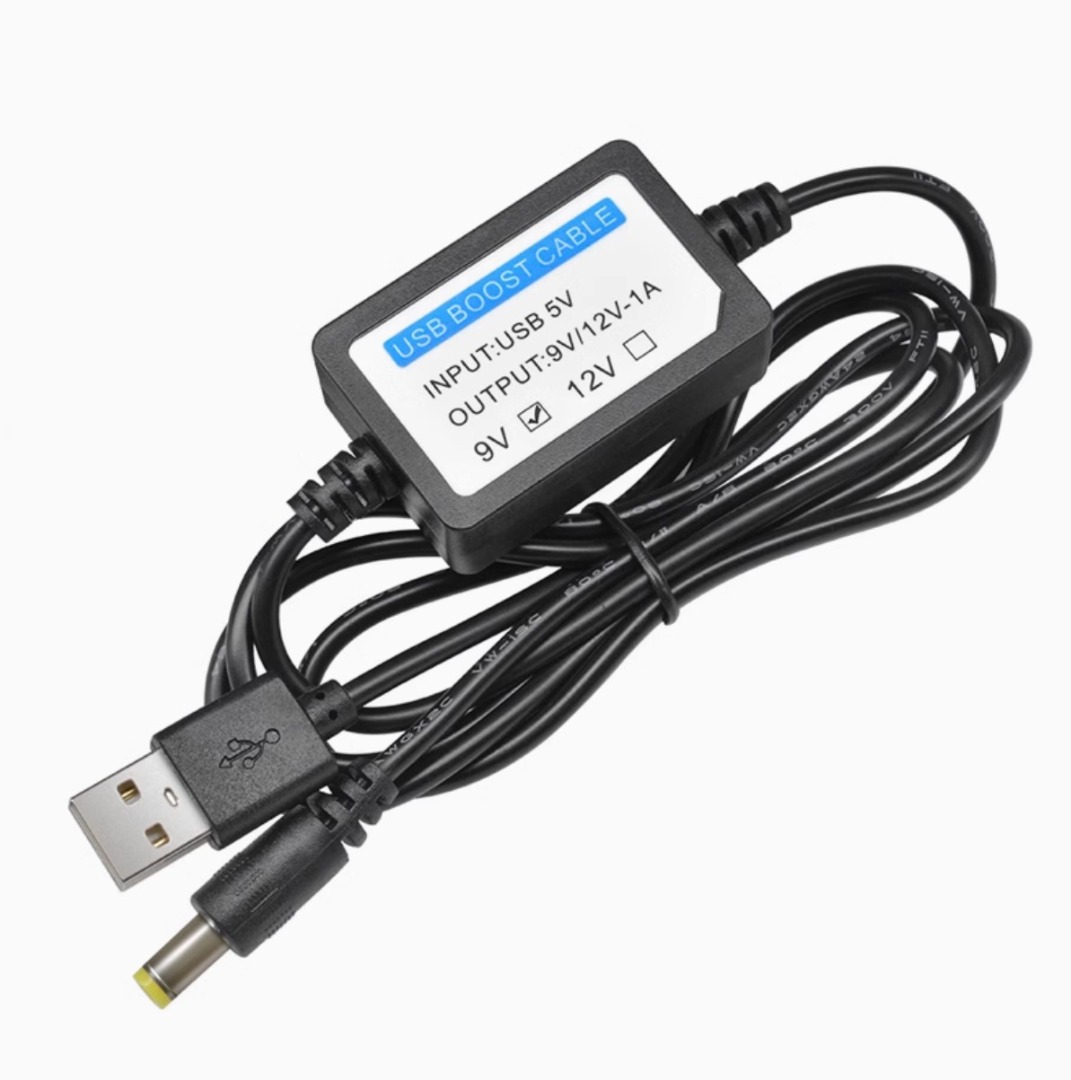 12V/1A USB Voltage Step-up Cable 升壓線 Router 路由器 5.5mm Round Adapter 電源 ...