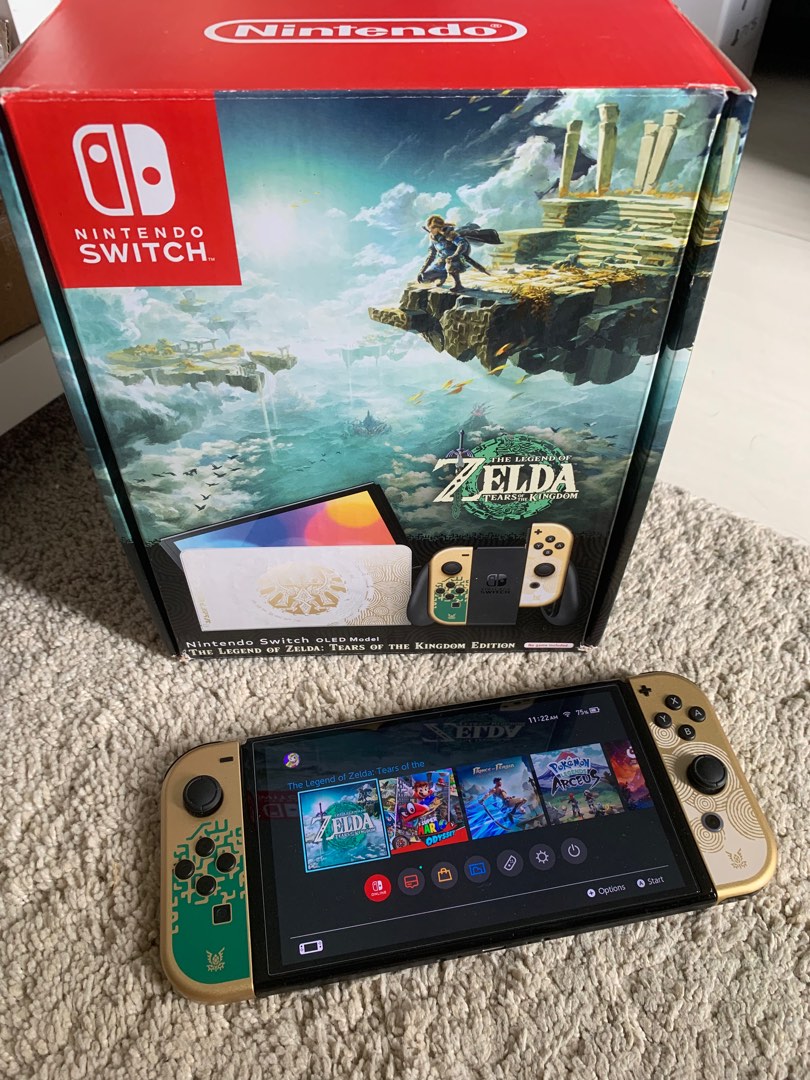 256gb Modded / Jailbreak Switch Oled Zelda TOTK Fullset and Splatoon 3 ...