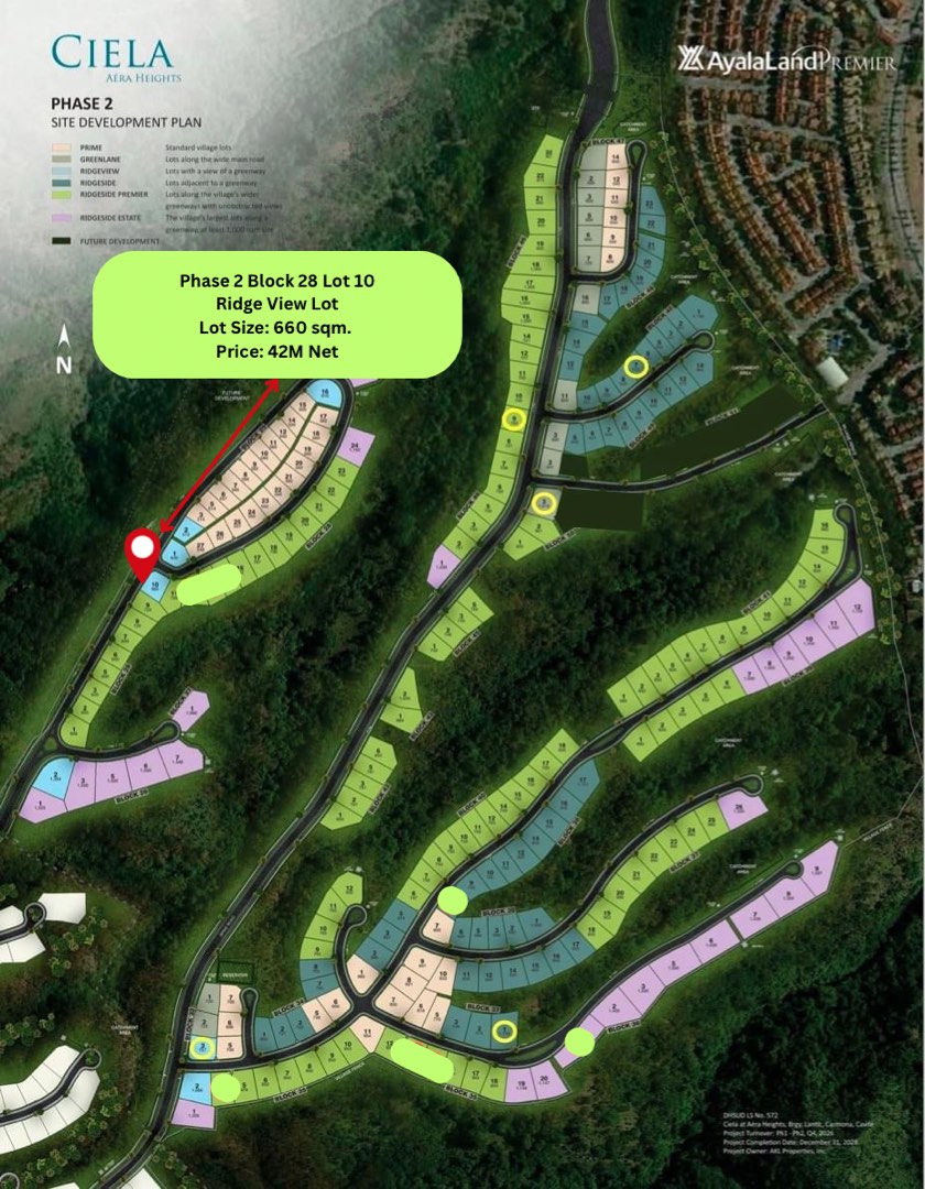 660 sqm. Corner Lot Phase 2 Ridge View Lot at Ciela at Area Heights, Carmona Cavite, Property ...