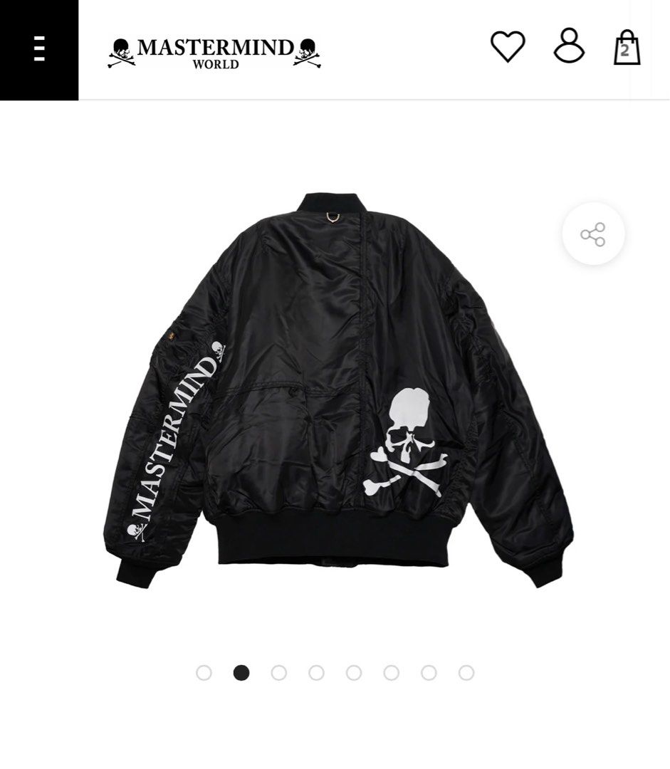 最新 MASTERMIND MA-1 MMJ 潮人必備 日本直送 MASTERMIND WORLD X ALPHA INDUSTRIES BOMBER JACKET MA-1 黑色飛行夾綿外套 ...