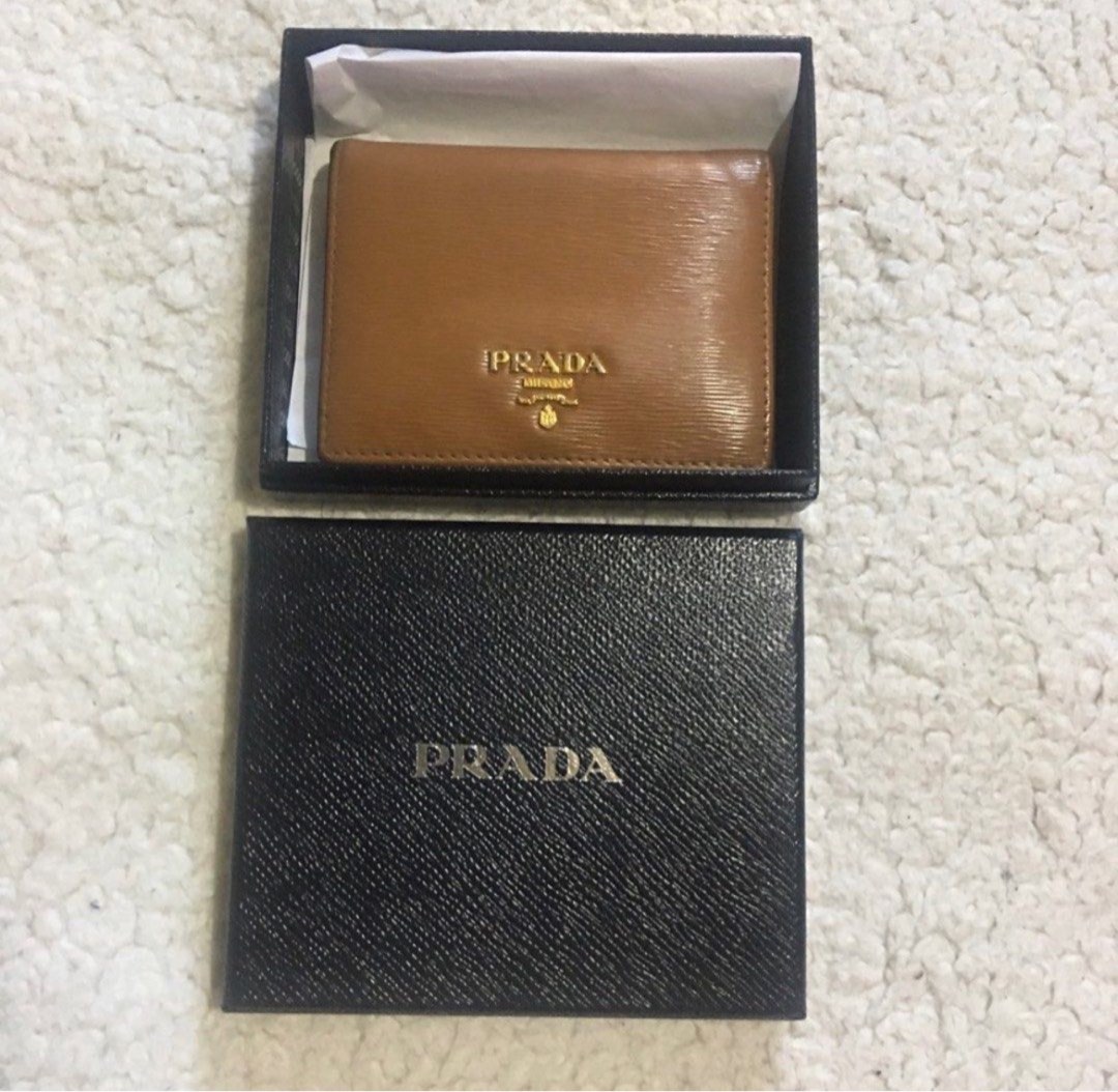 Authentic Prada Compact Bi-fold Slim Wallet, Luxury, Bags & Wallets on ...