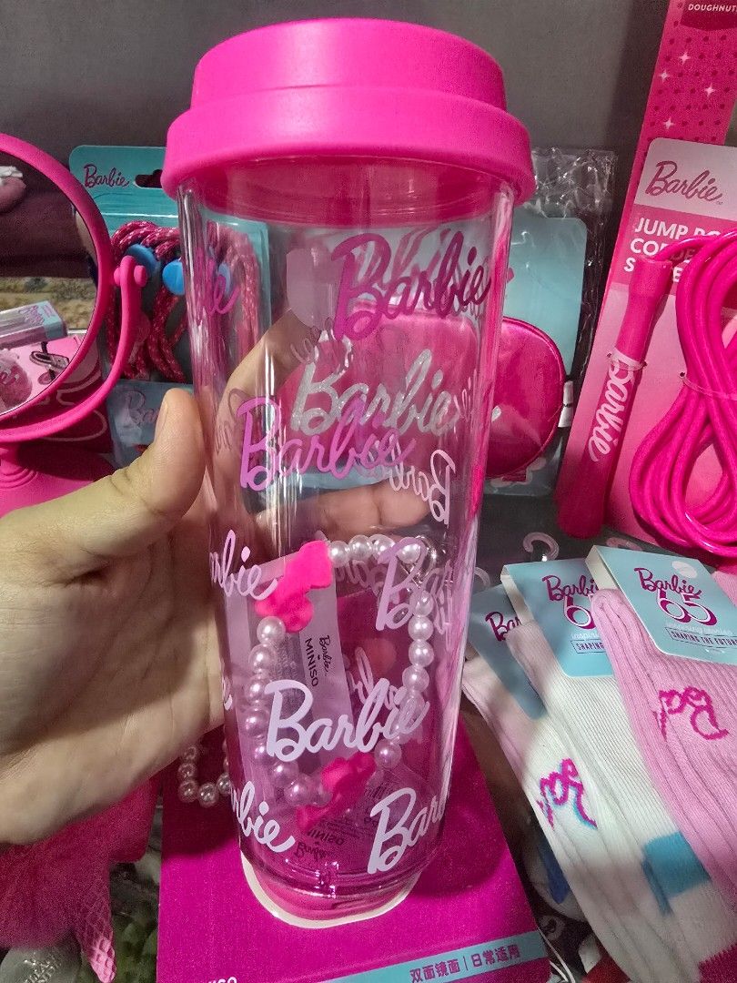 Barbie x Miniso - Water bottle 640ml, Furniture & Home Living ...