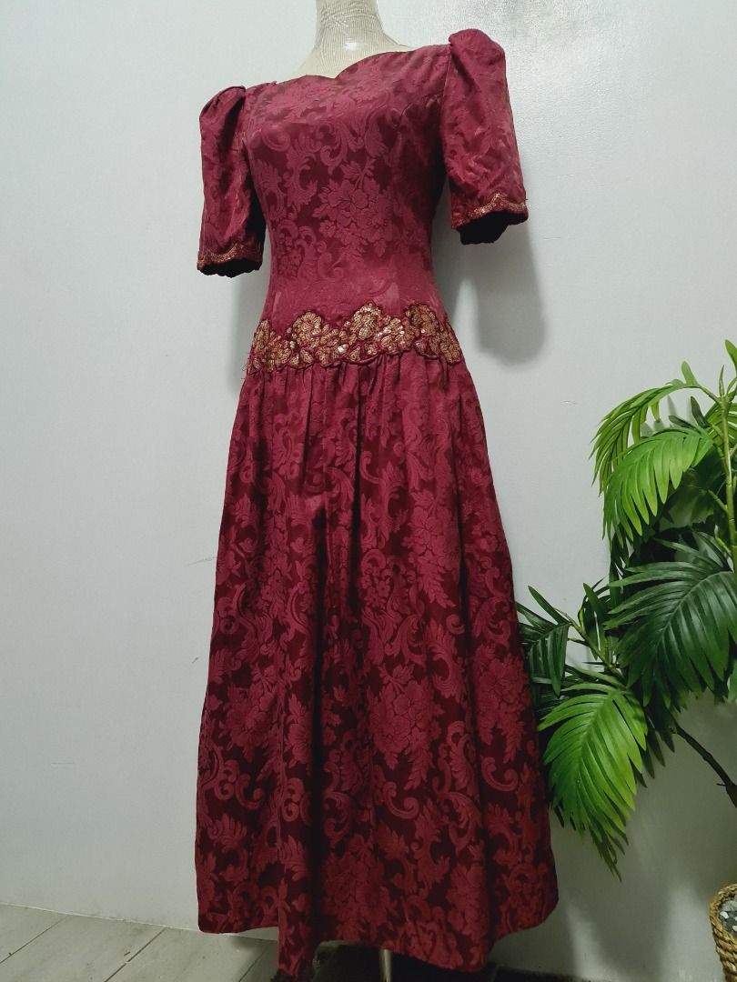 Branded Scott Mc Clintock Sax Vintage puff trendy event formal maroon ...