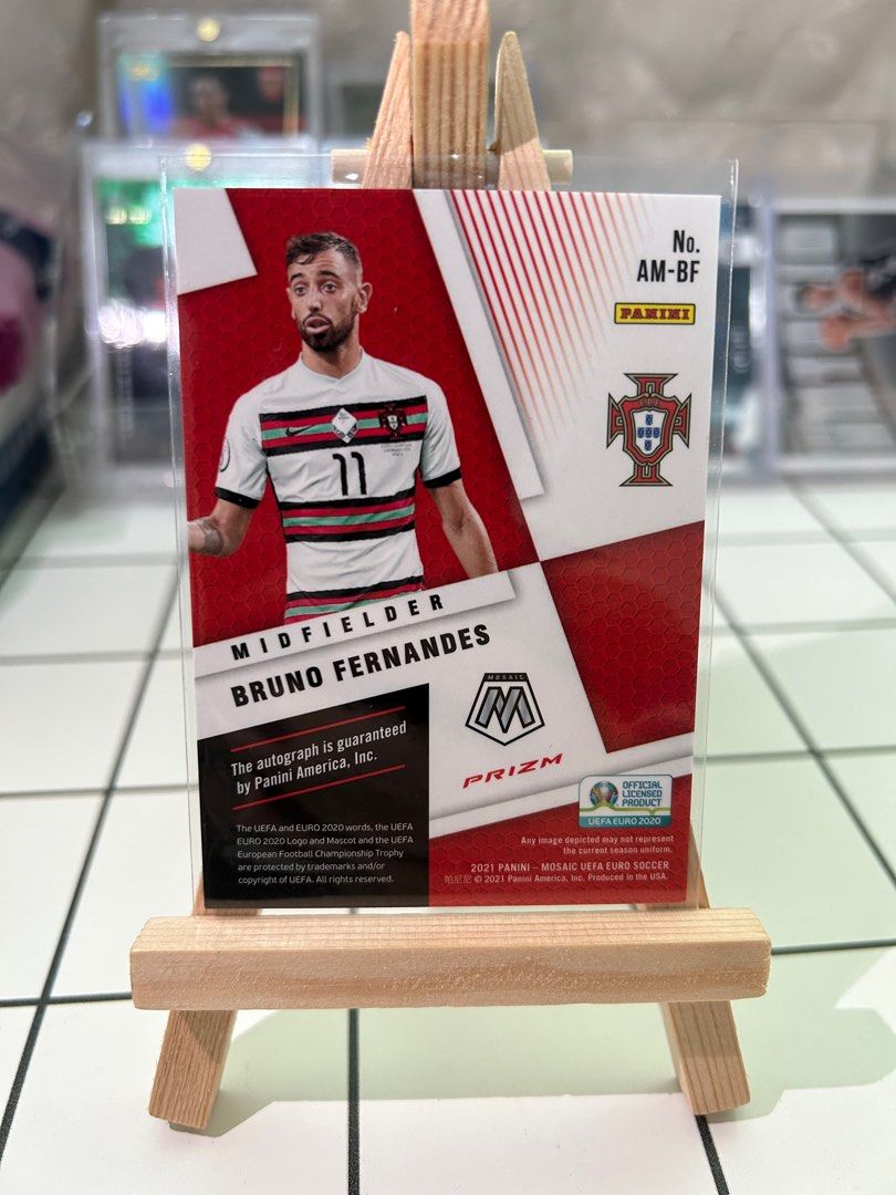 Bruno Fernandes auto Panini Mosaic EURO Portugal Man United Cristiano ...
