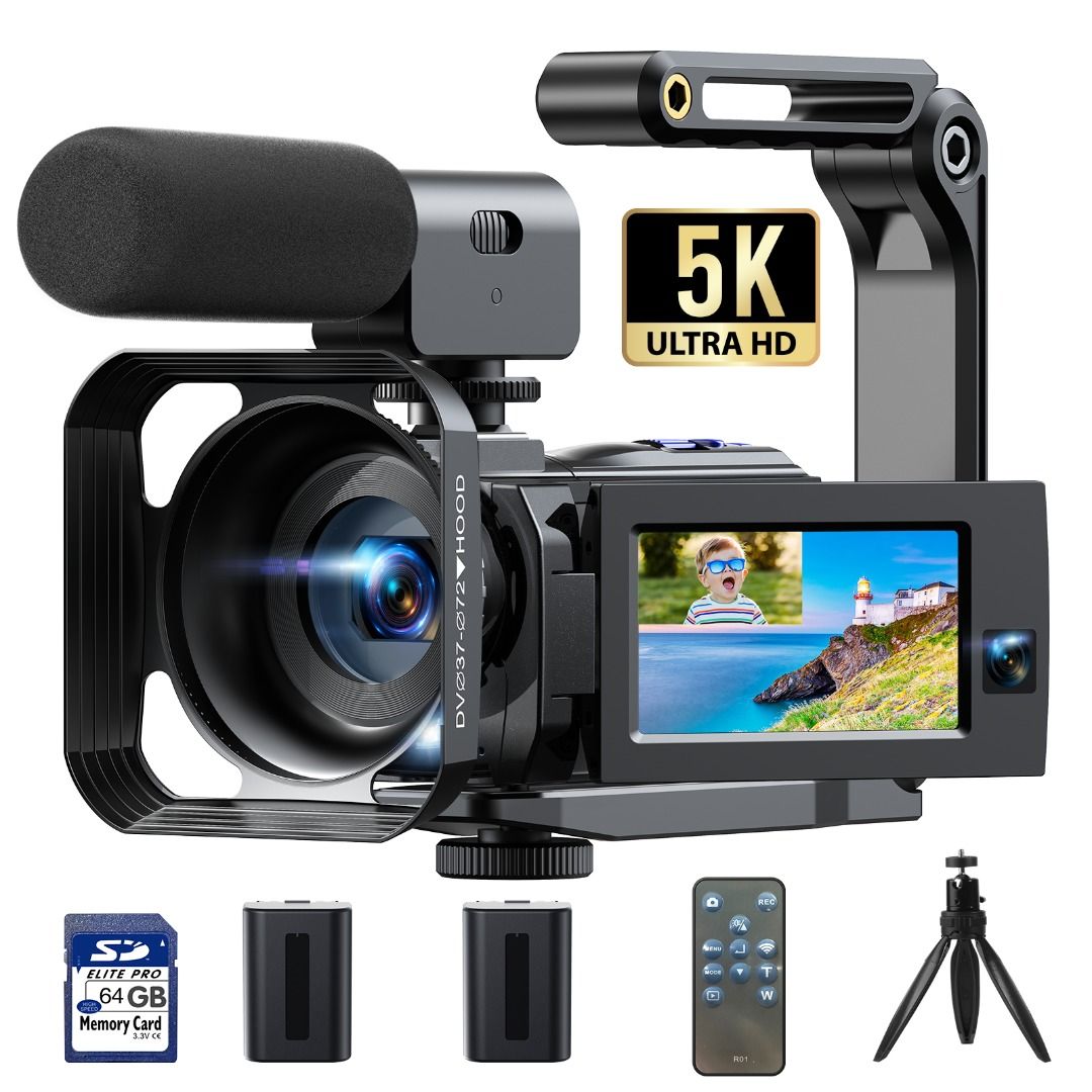 Campark AC09 4K Dual Lens Video Camcorder Handheld Video Recorder ...