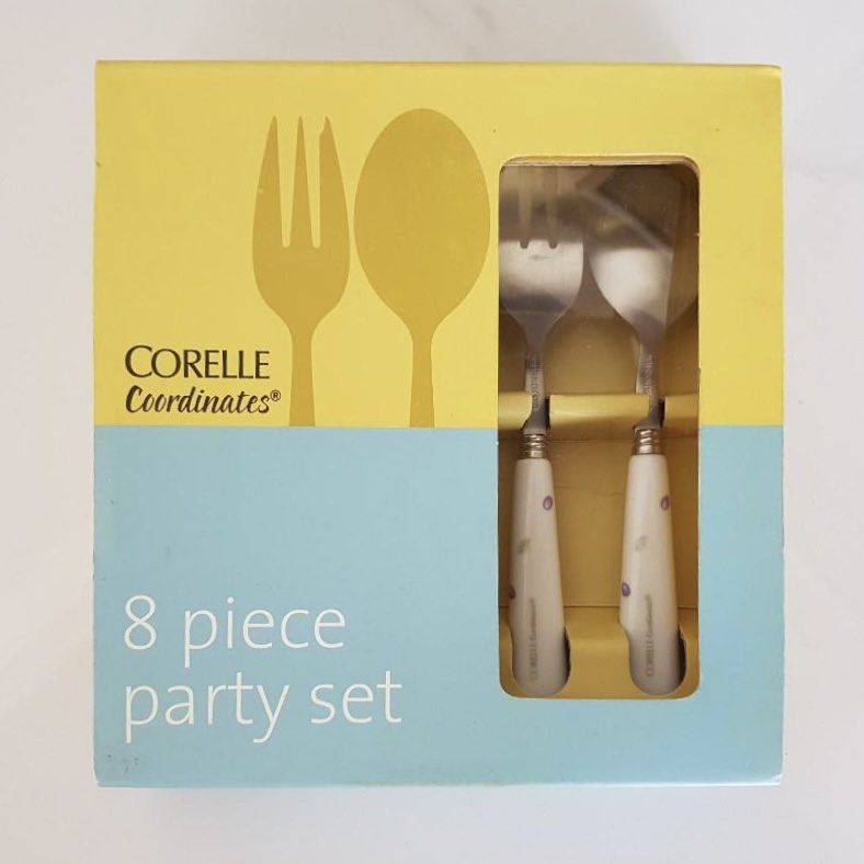 CORELLE Coordinates Plum Dessert Spoon & Fork Set, Furniture & Home ...