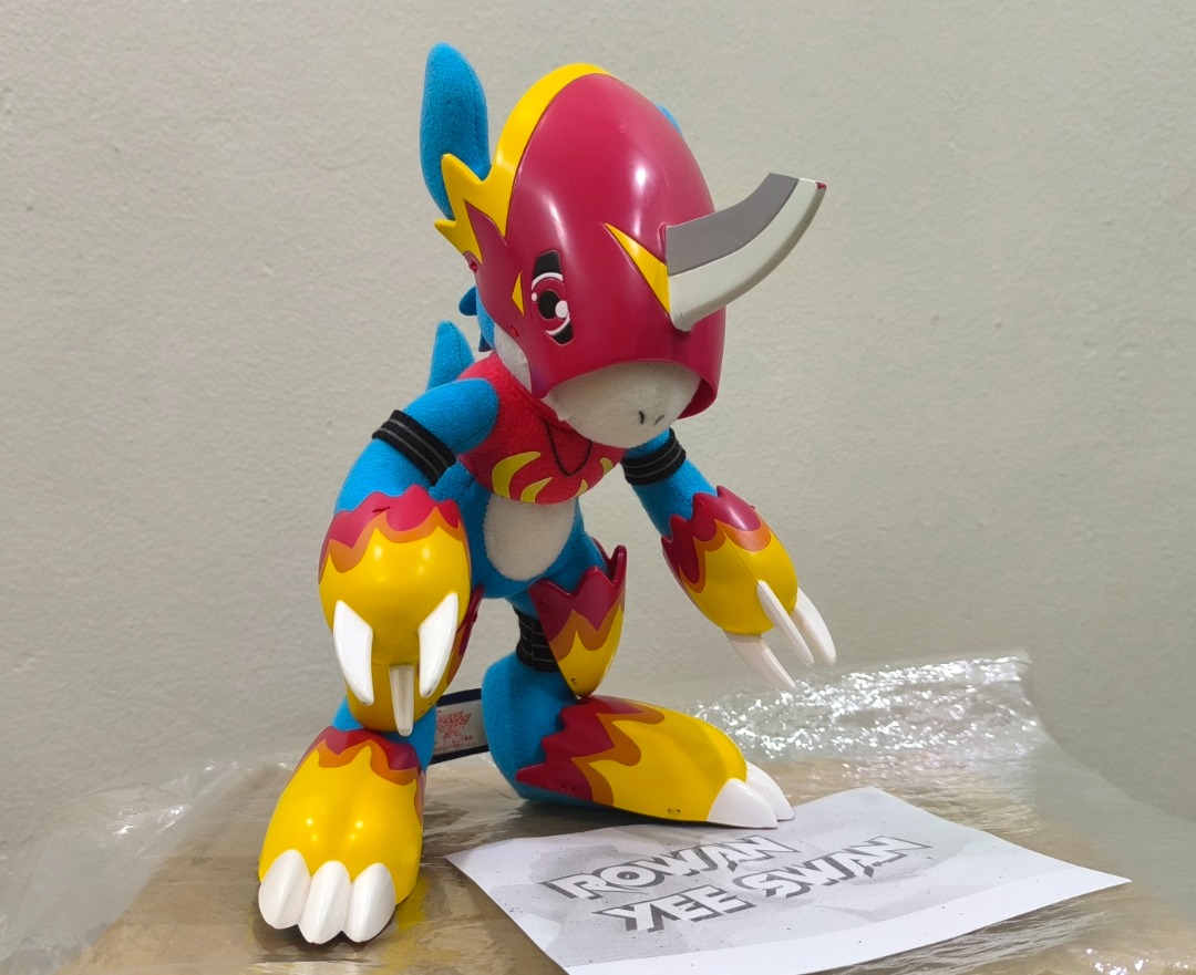 RARE Flamedramon DX Plush Toy Digimon Banpresto 2000 doll, Hobbies ...