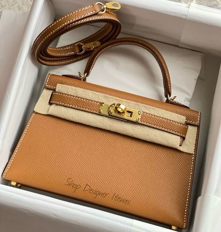 Hermes Mini Kelly II Epsom Gold GHW, Luxury, Bags & Wallets on Carousell