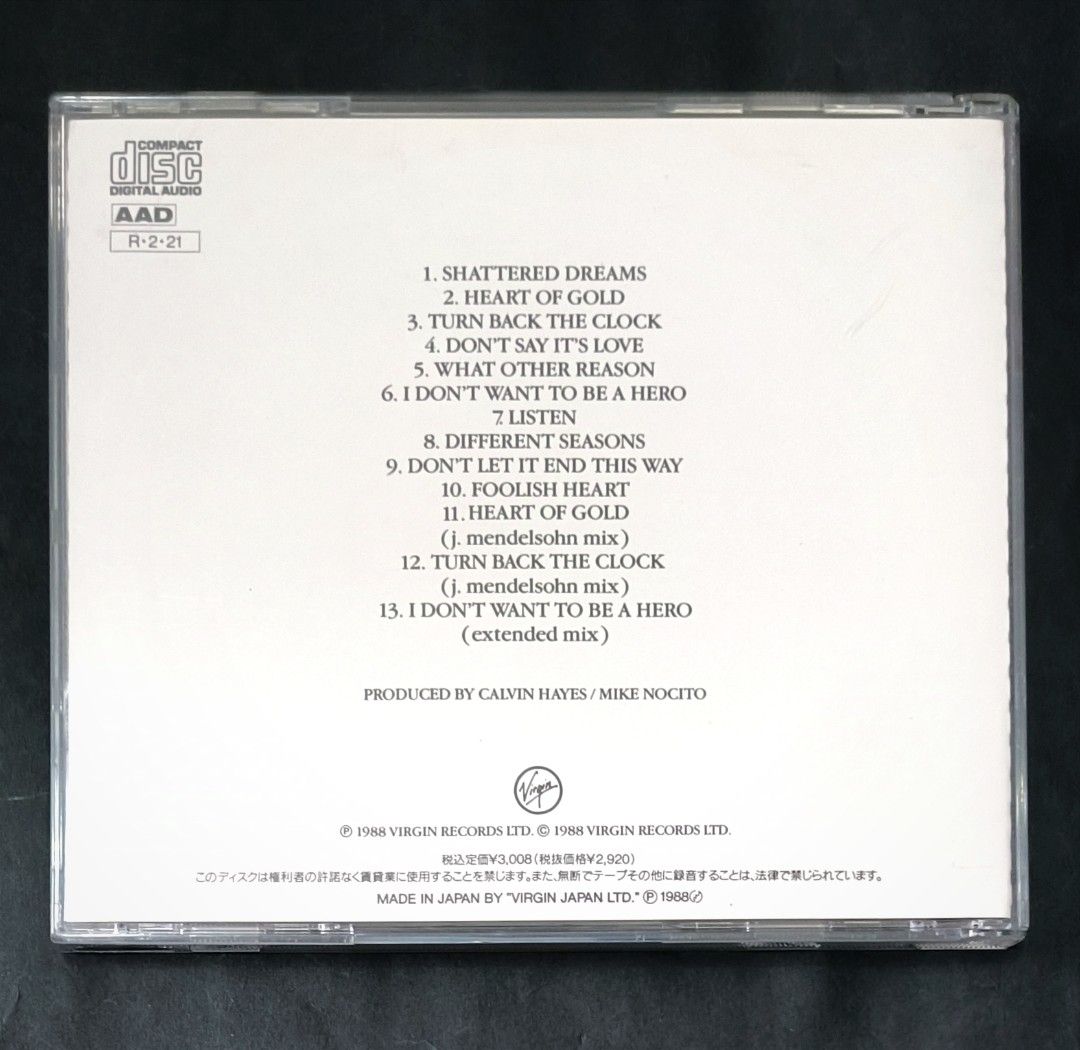 Johnny Hates Jazz - Turn Back The Clock (CD Japan VJD-32009, 1988 ...