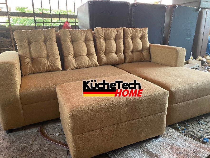 L Shape Sofa with Ottoman Mini L Shape couch COD Accepted, Furniture ...