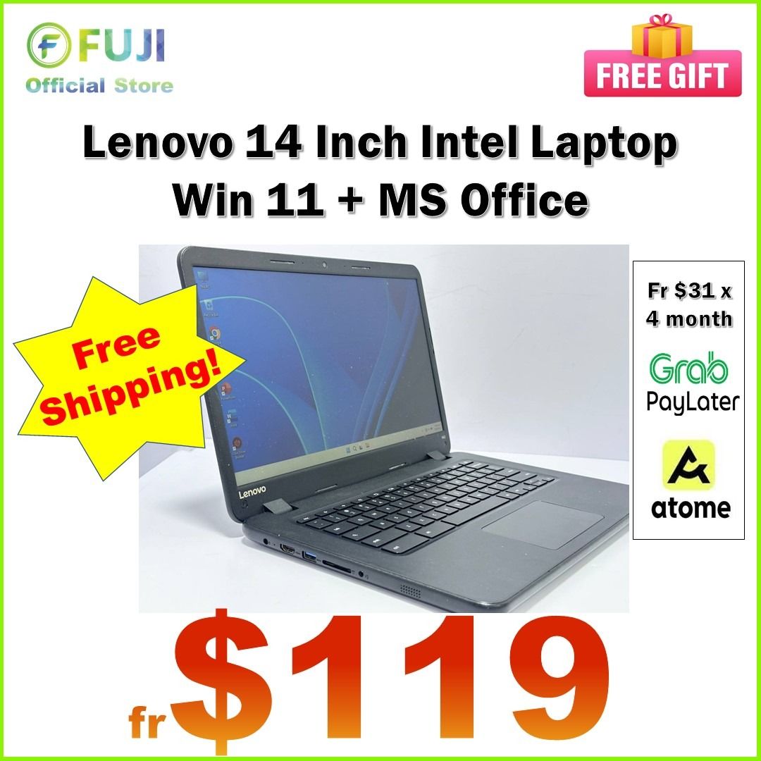 Lenovo 14 Inch Intel Win 11 Laptop - Windows 11 + MS Office ...