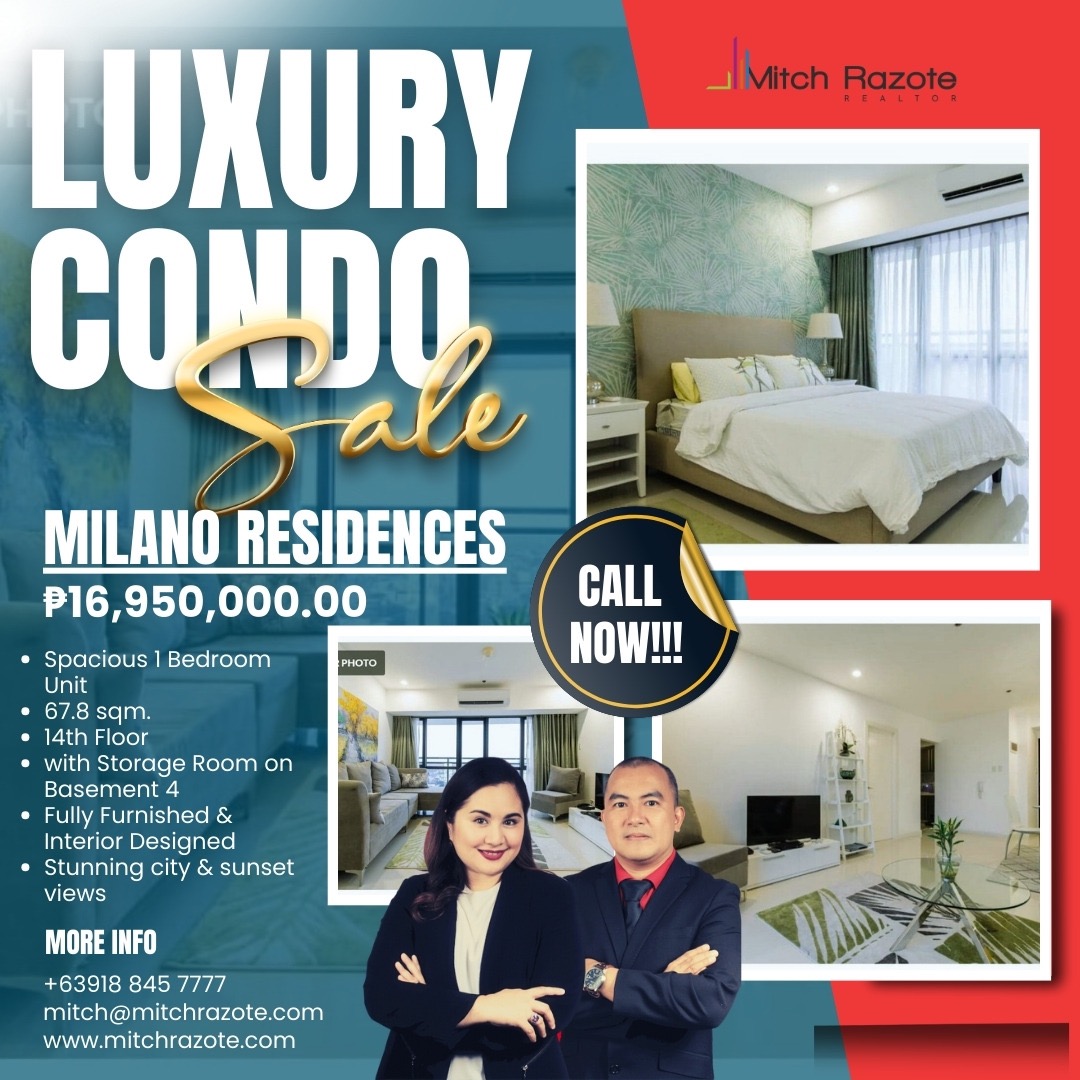 Luxury Fully Furnished 1 Bedroom Unit For Sale at Milano Residences ...