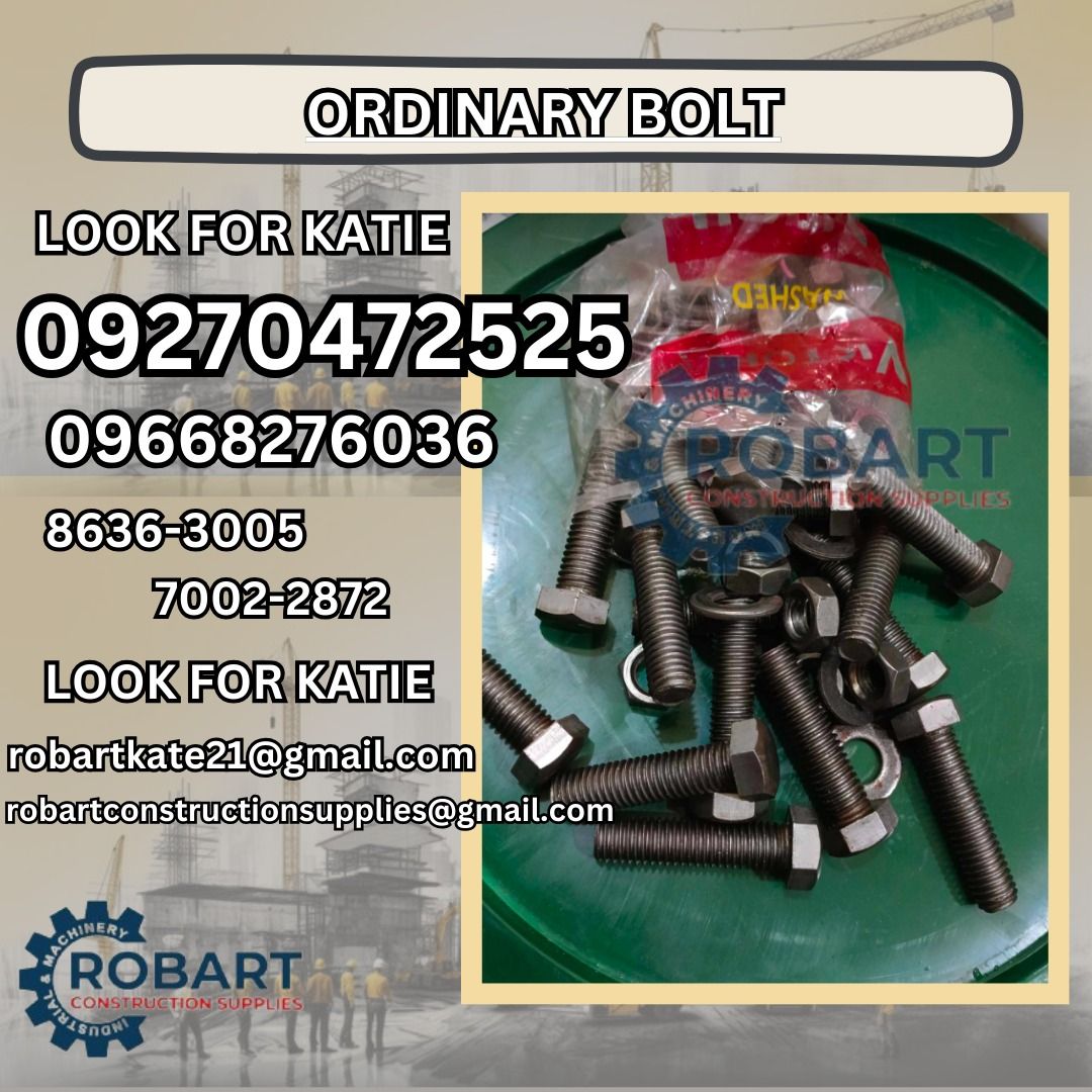 Ordinary Bolt, Commercial & Industrial, Construction Tools & Equipment ...