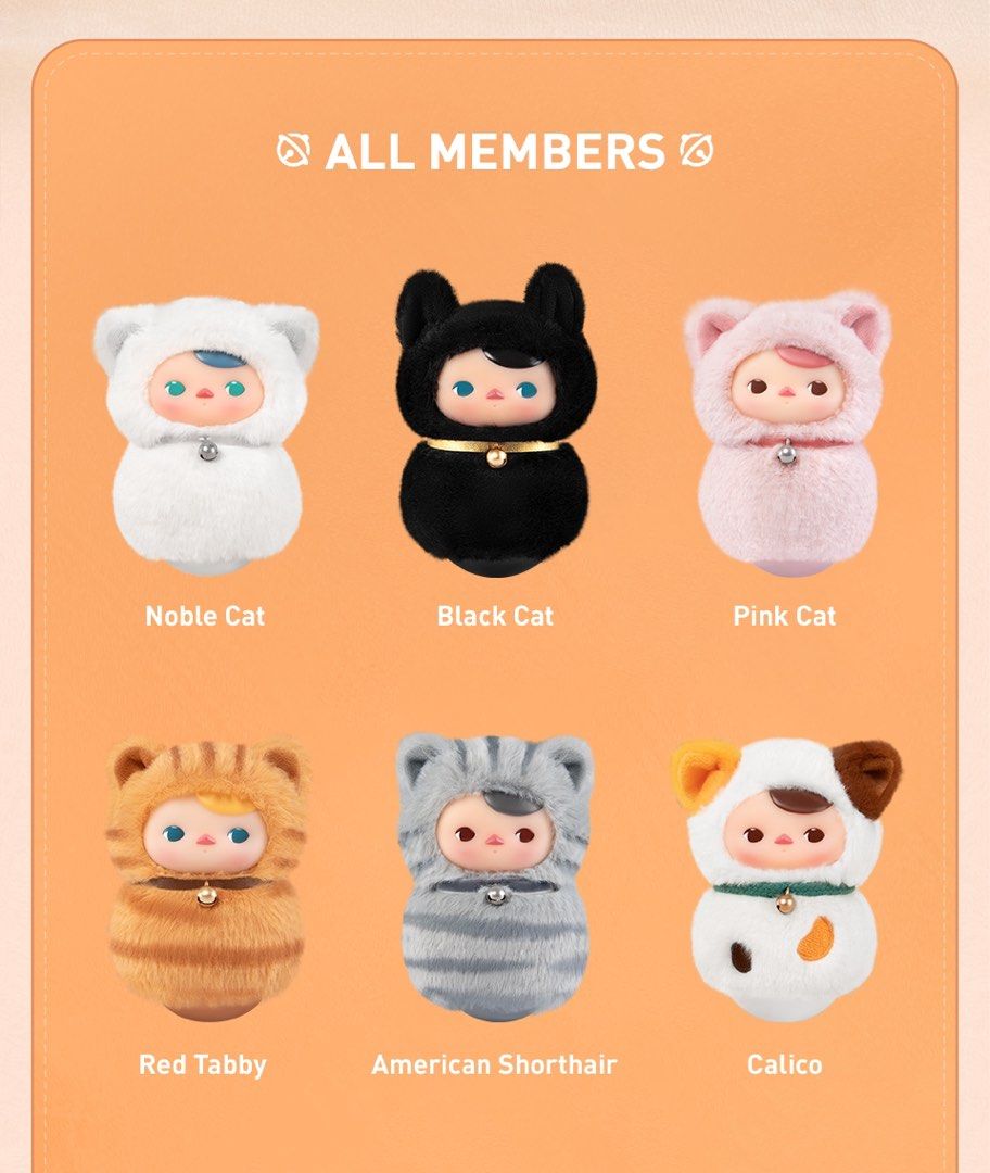 POP MART PUCKY Roly-Poly Kitty Series-Vinyl Plush Blind Box (Calico🐱 ...