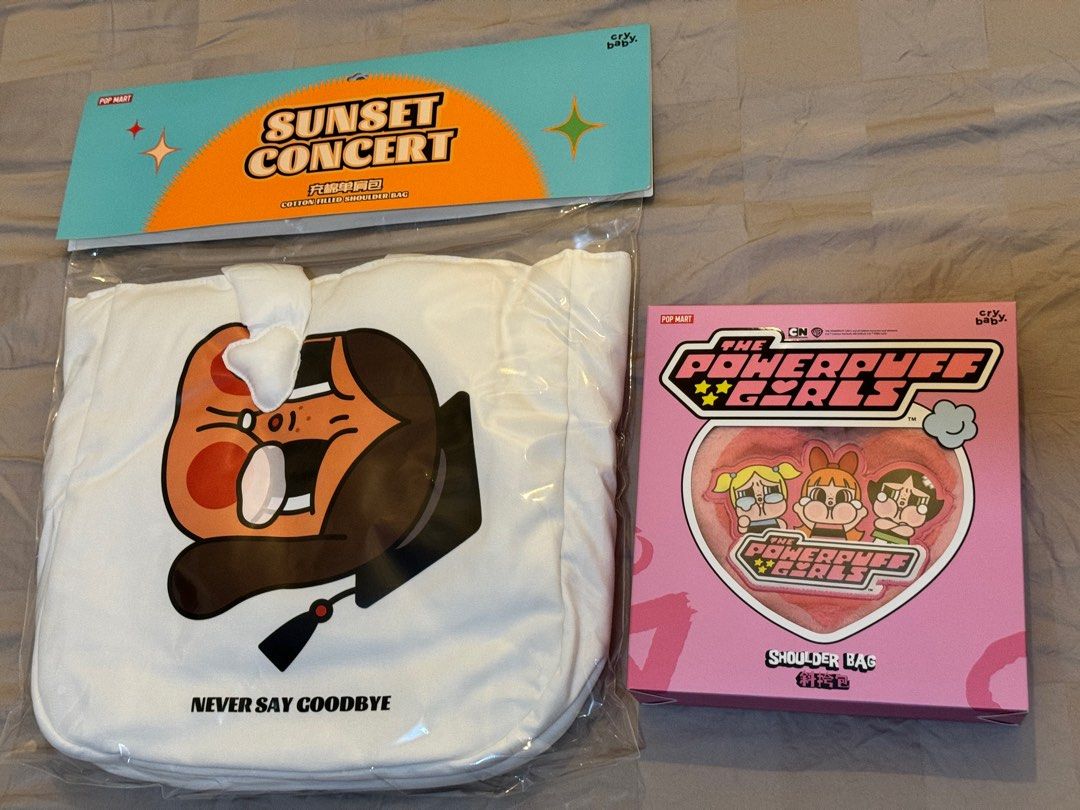 Pop mart sunset concert tote bag cry baby powerpuff girls sling bag new ...