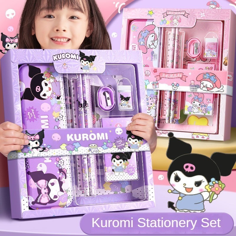 Sanrio Stationery Set with Gift Box Student Prize kuromi Cute Cartoon Melody School Supplies ...