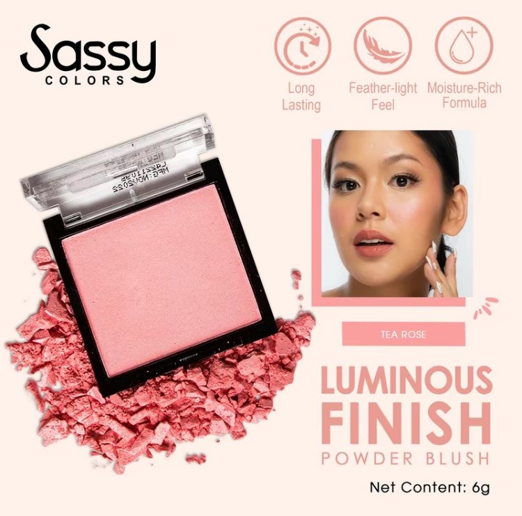 sassy colors tea rose radiant glow powder blush, Beauty & Personal Care ...