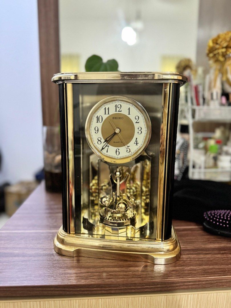 Seiko Antic Clock with Rotating Pendulum, Furniture & Home Living, Home ...