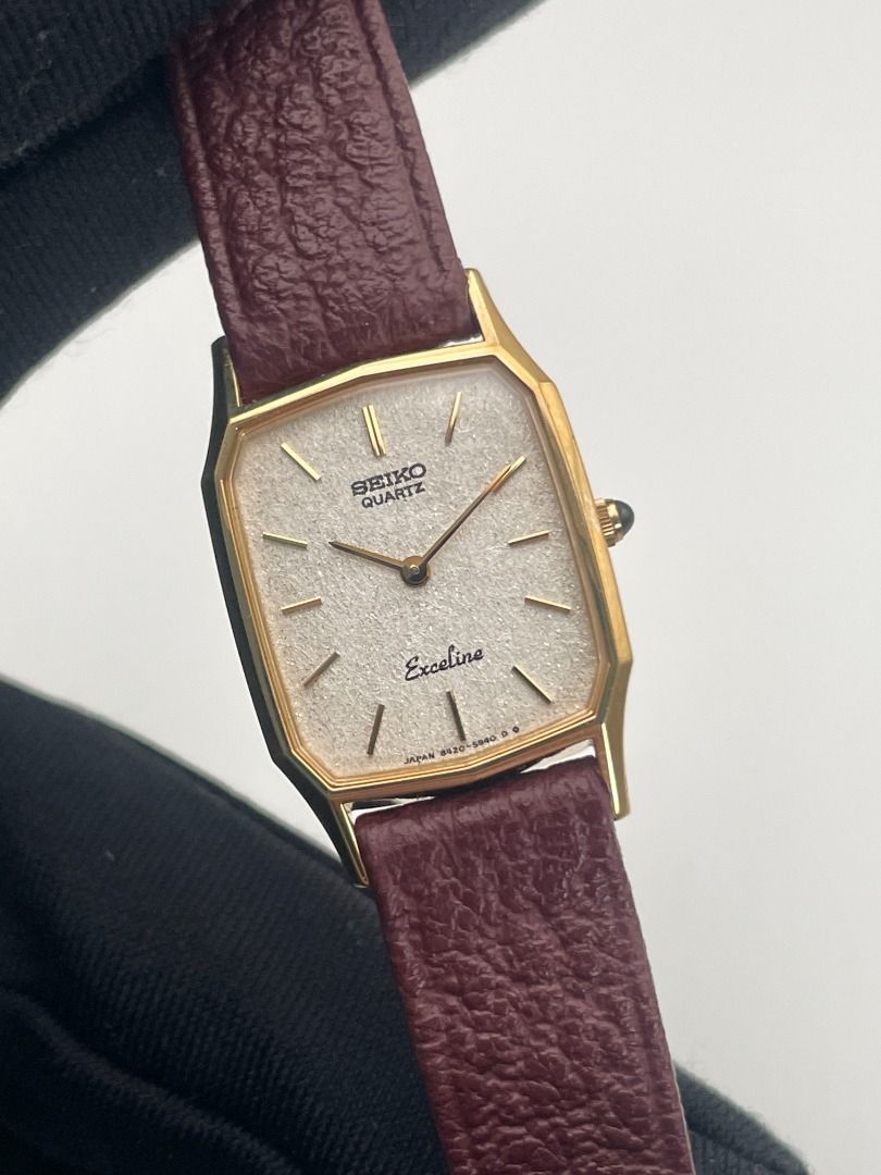 Seiko Exceline 8420-5750 Decagon Vintage Ladies Watch in Gold, Luxury ...