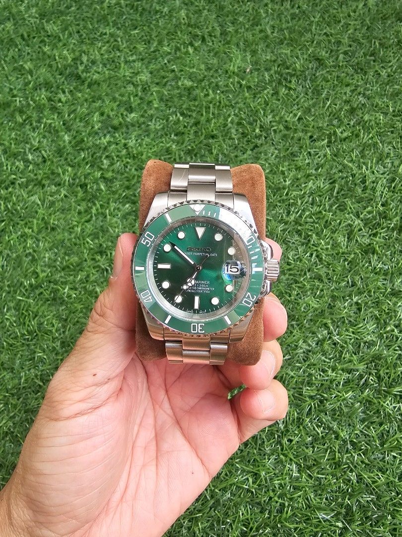 SEIKO MOD Submariner Hulk Green (Rolex Submariner Hulk homage), Men's ...