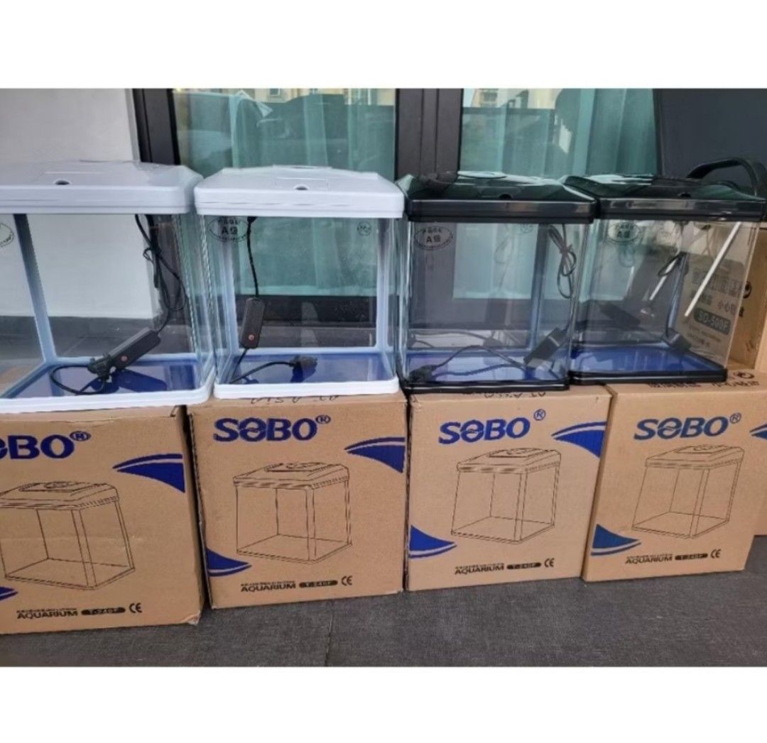 Sobo mini aquarium complete set with led light pump T240F 9L, Furniture ...