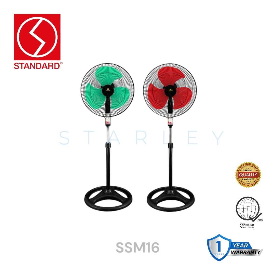 STANDARD Stand Fan 16" Wide Blade (SSM16), Furniture & Home Living ...