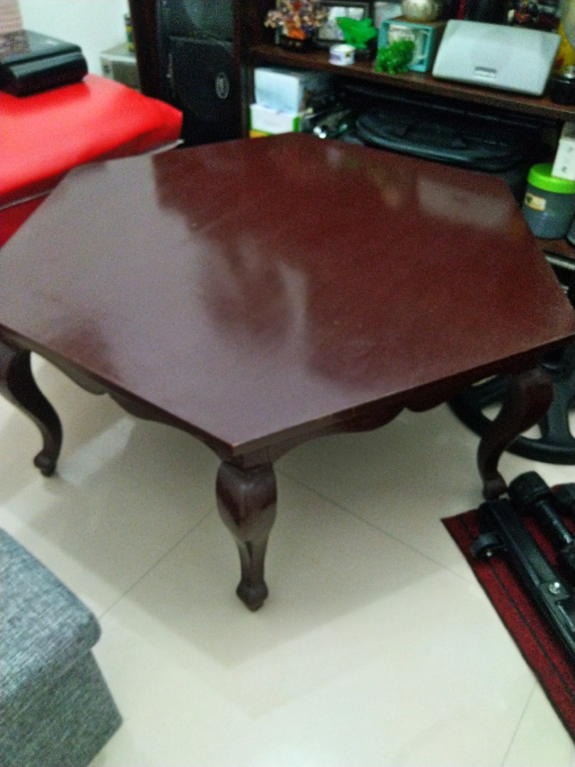 Vintage Narra Hexagonal Center Table, Furniture & Home Living ...