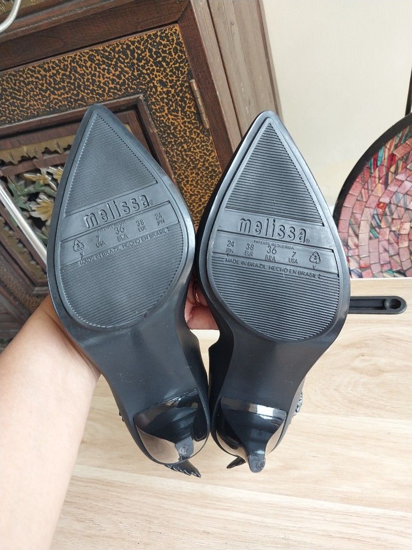 vivienne westwood x melissa wing heel matte black, Fesyen Wanita ...